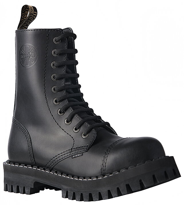 Steel Boots 10 Eyelets Black Monster| STEEL Shoes&Boots